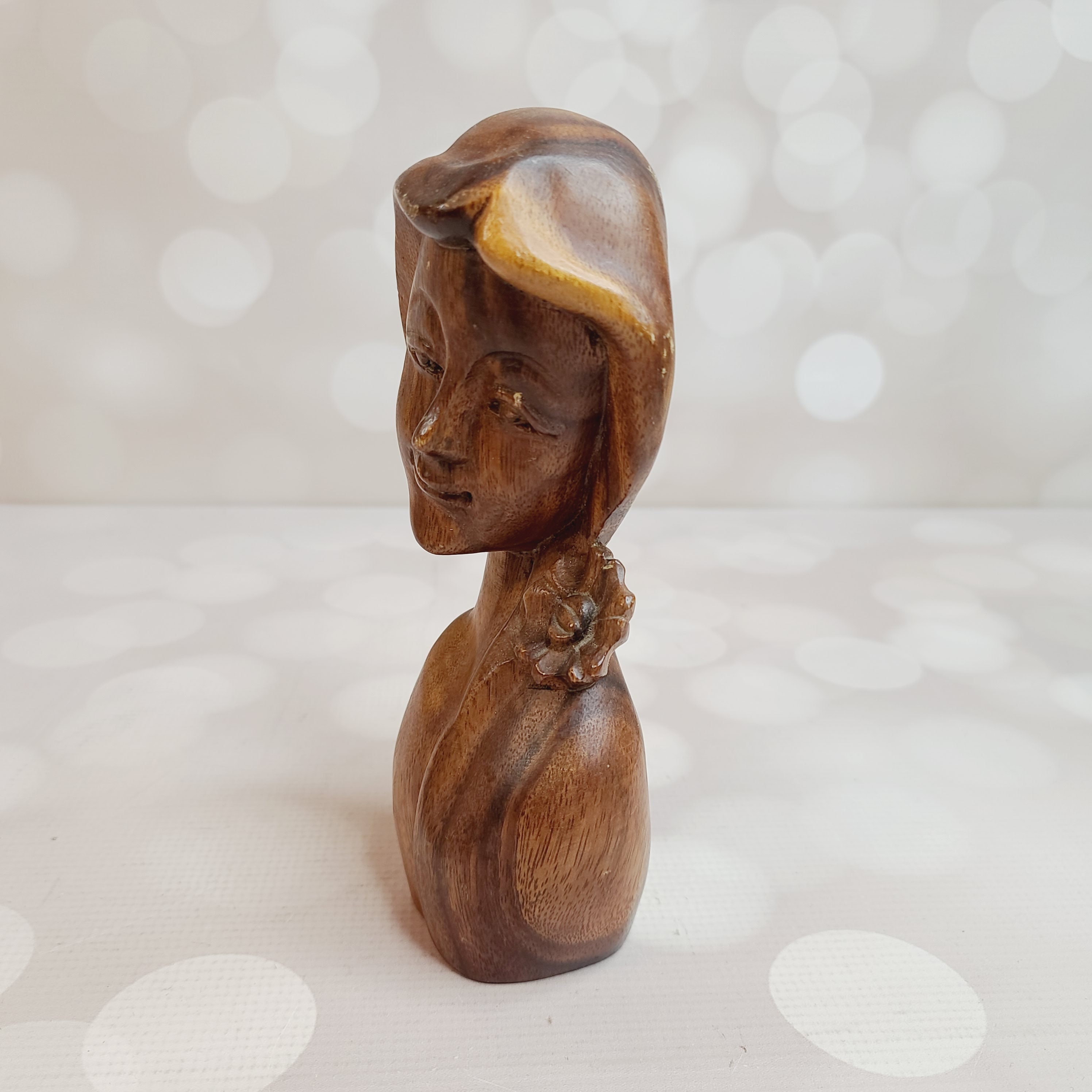 Vintage Polynesian Wood Lady Statue - Etsy