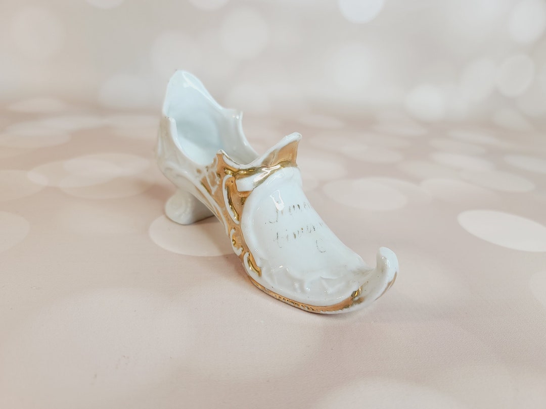 Vintage Porcelain Shoe Statue - Etsy