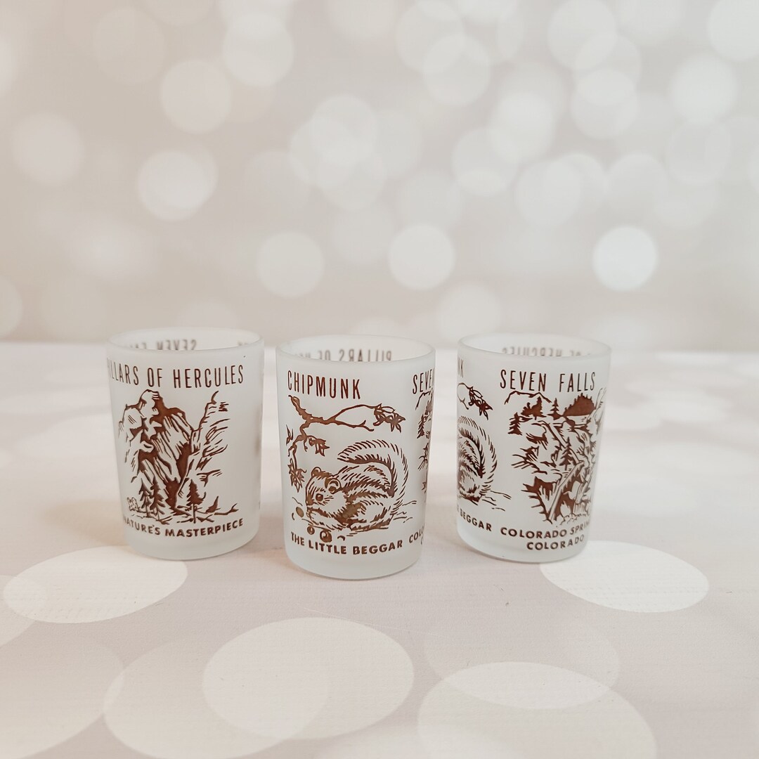 Vintage Frosted Colorado Shot Glass, Set of 3 - Etsy
