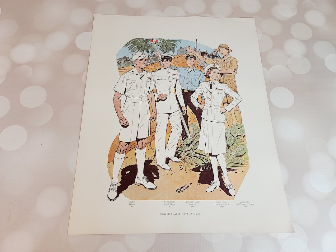 Vintage Uniforms of the US Navy Print, H. Charles Mcbarron Jr - Etsy
