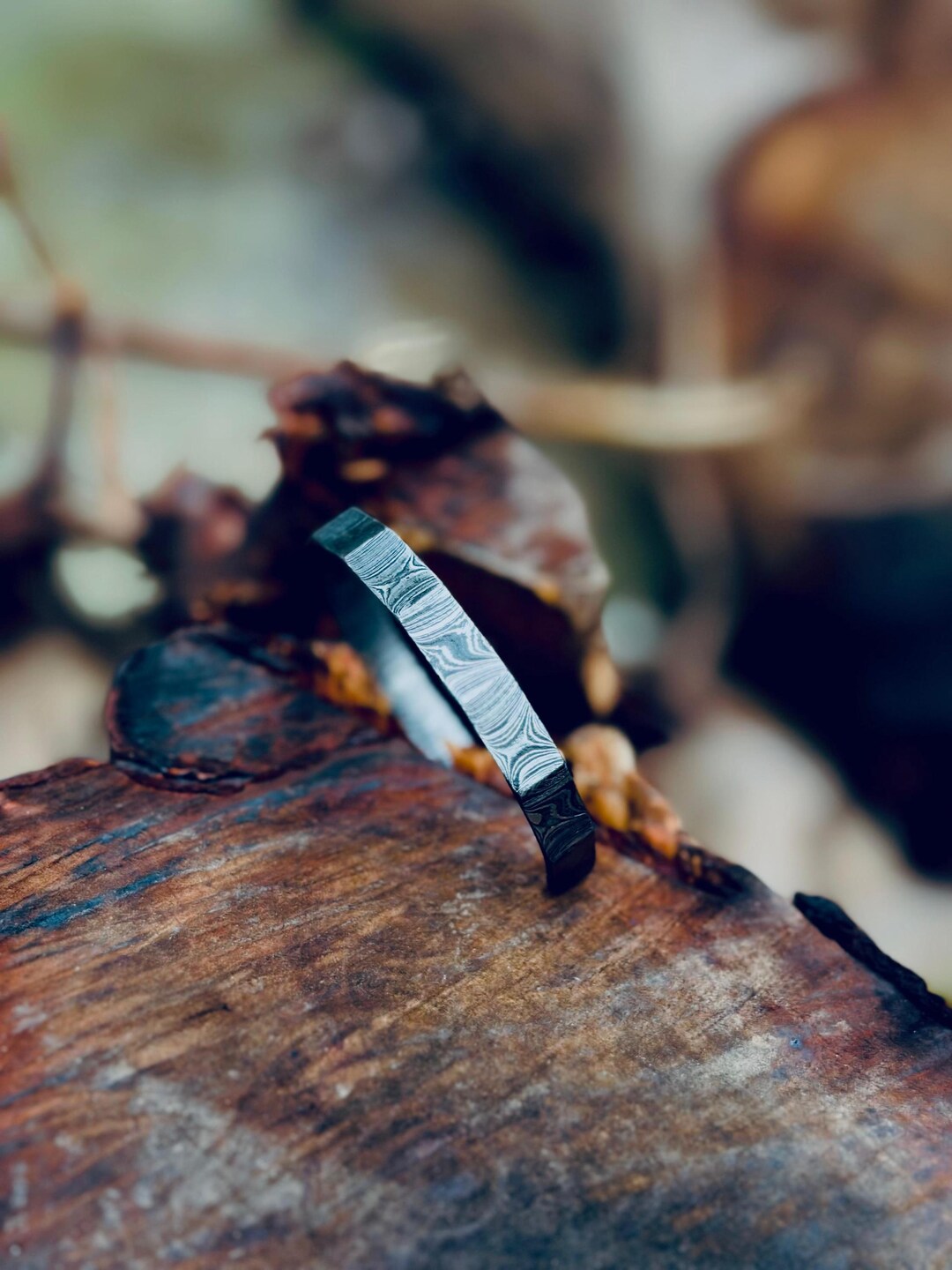 Hand Forged Damascus Bracelet, Damascus Curve Bracelet, Vikings Oath ...