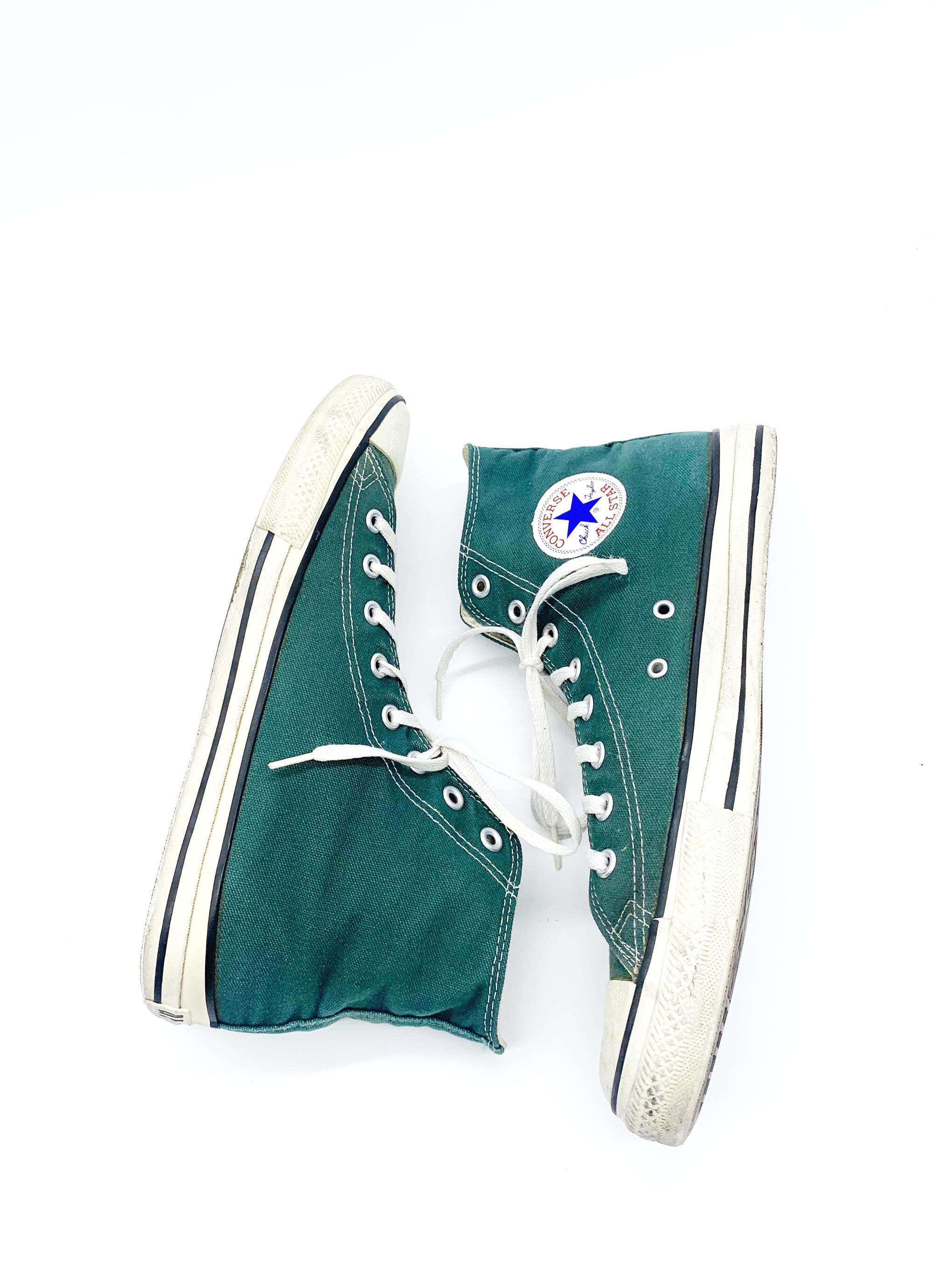 Vintage 80s Green Converse Chuck Taylor All Star Hi Top Made Vintage 80s Green Converse Chuck Taylor All Star Hi Top Made