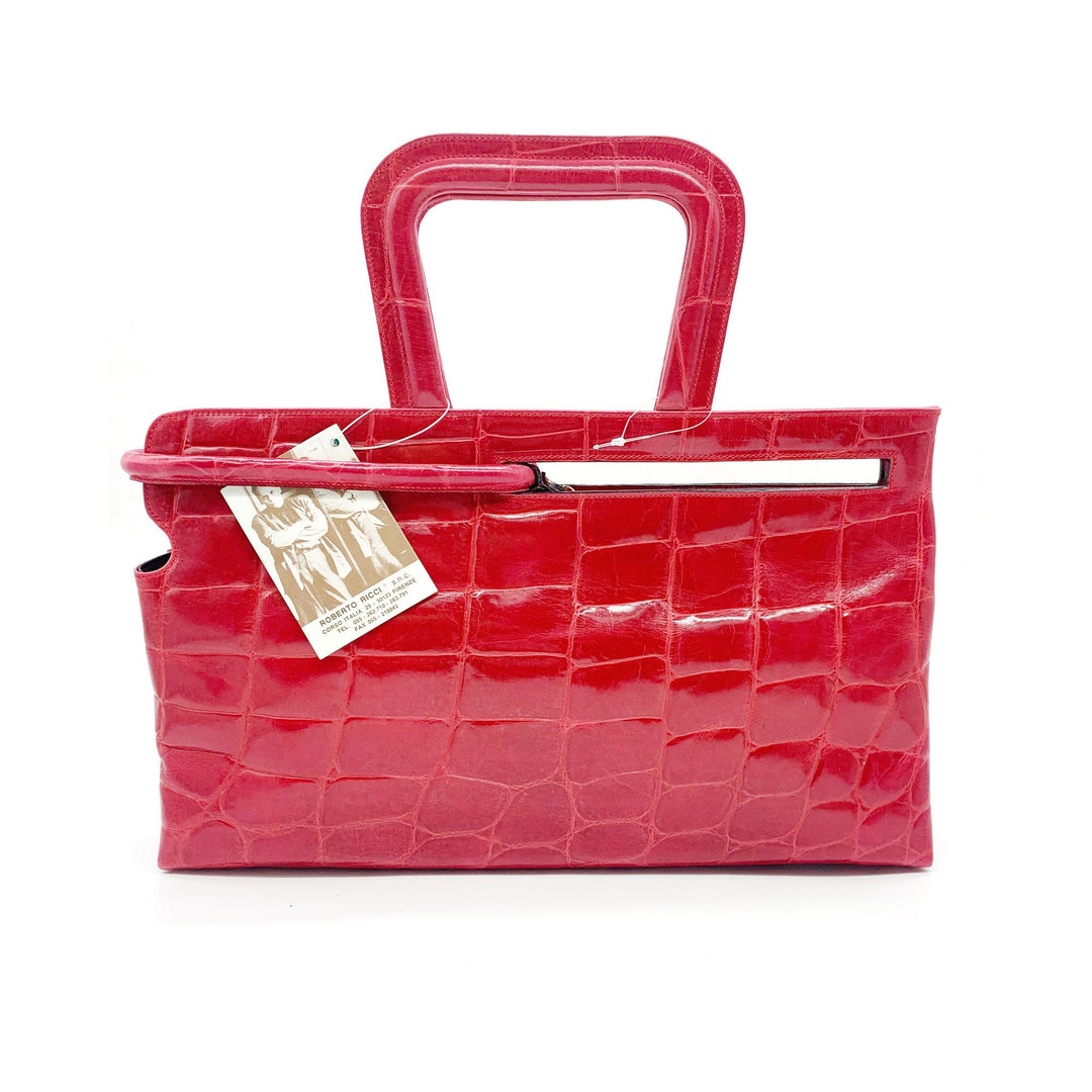 Vintage Roberto Ricci Crocodile Embossed Handbag - Etsy