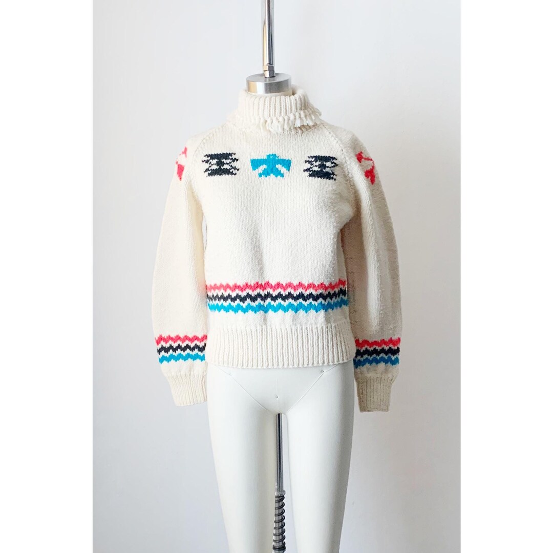 Vintage Turtleneck Native American Chunky Sweater - Etsy