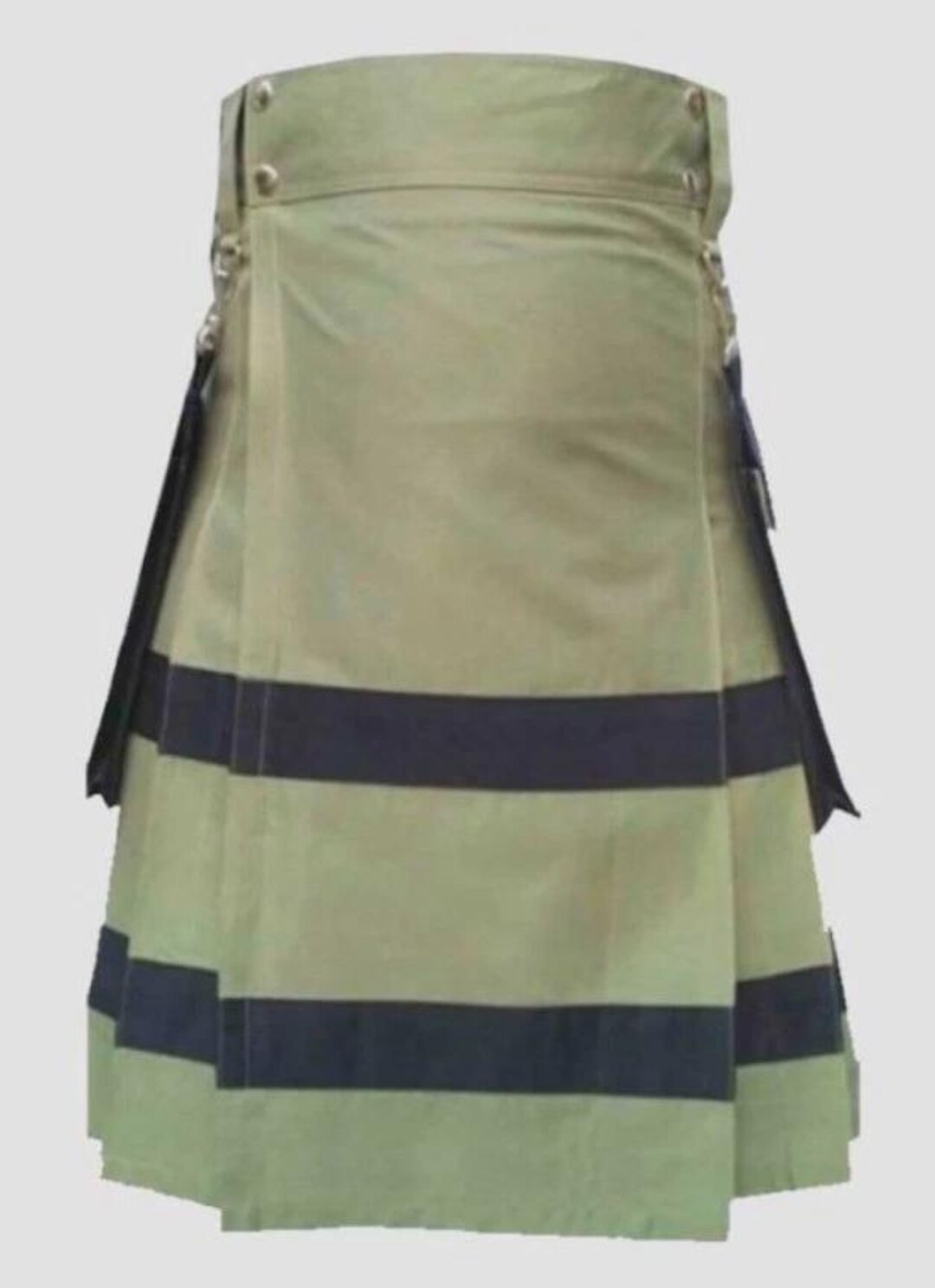 Scottish Modern Utility Kilt With Black Straps – Tactical Hybrid Design ...