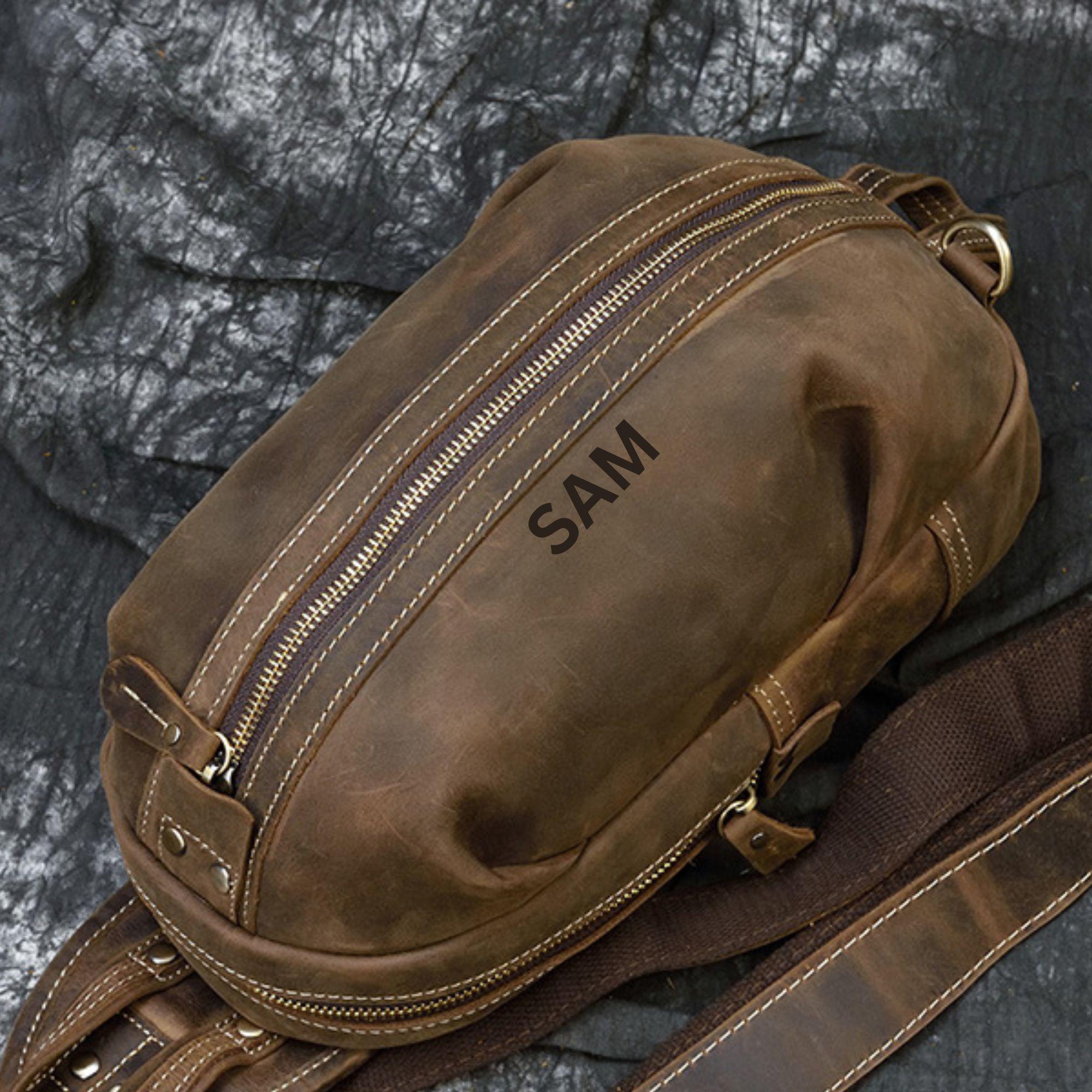 Men Chest Bag, Crossbody Bag, Leather Travel Bag, Shoulder Bag, Mens ...