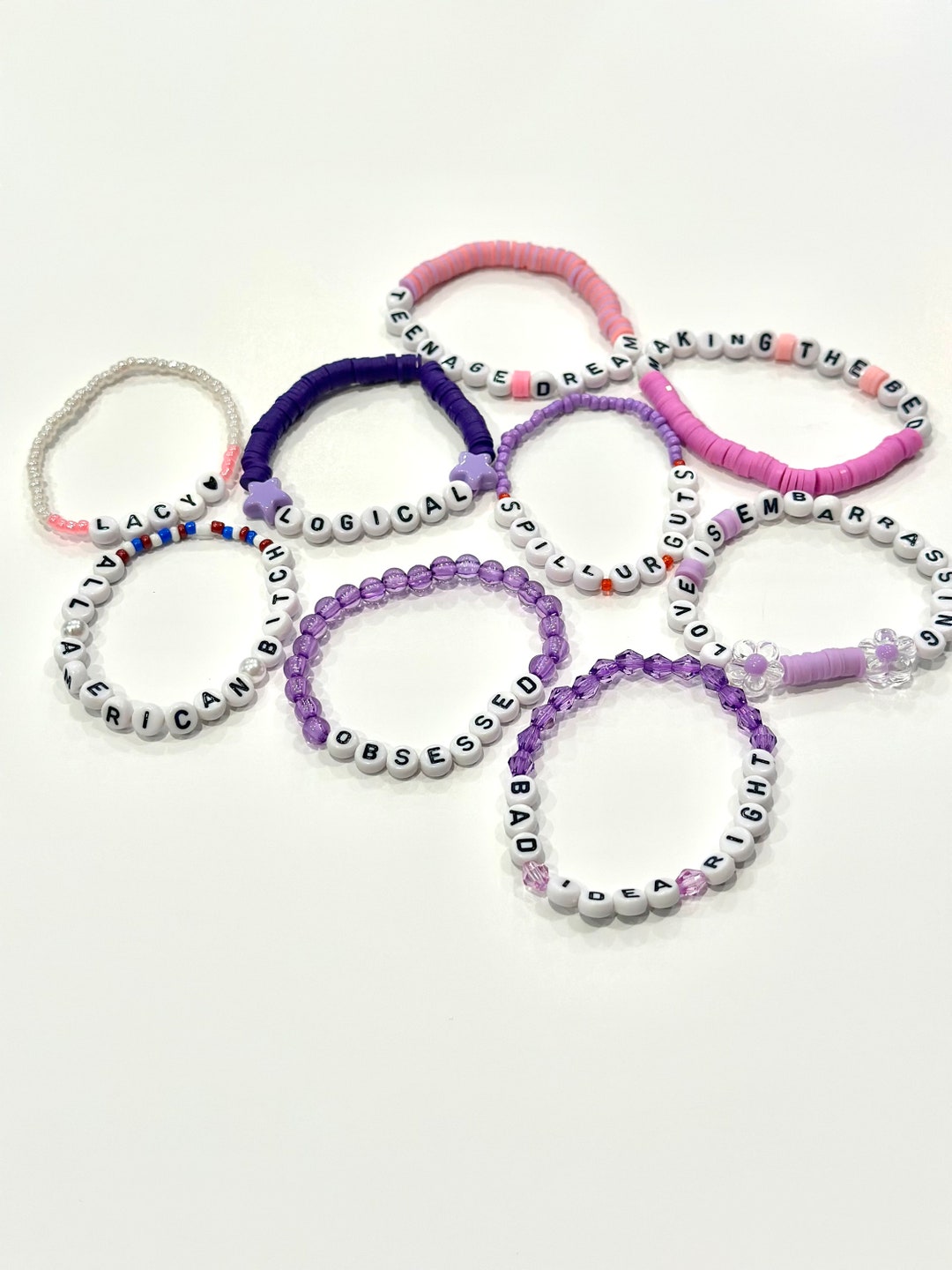 Olivia Rodrigo Guts World Tour Bracelets Set of 9 - Etsy