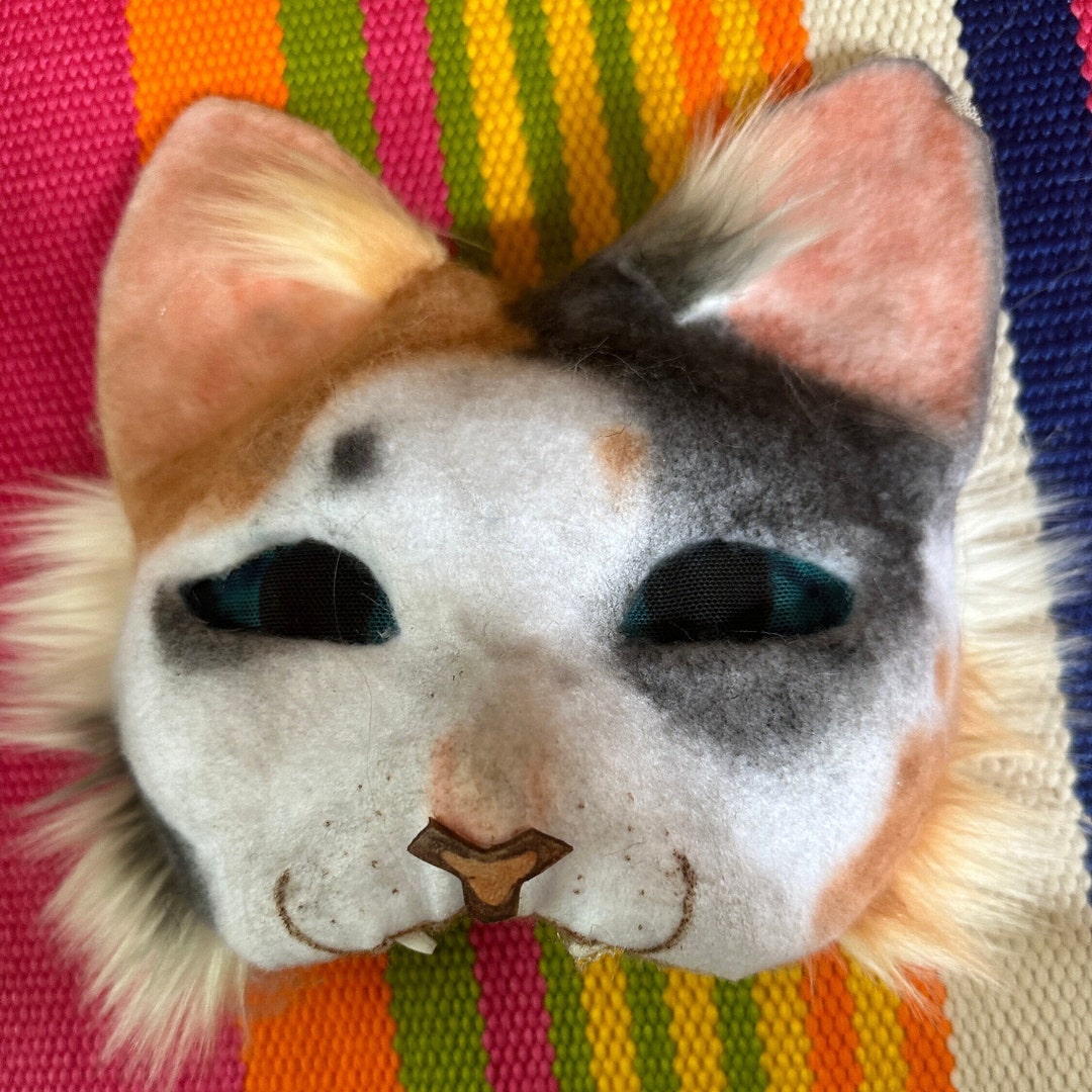 Cute Big Eared Calico Cat Mask READ DESCRIPTION - Etsy
