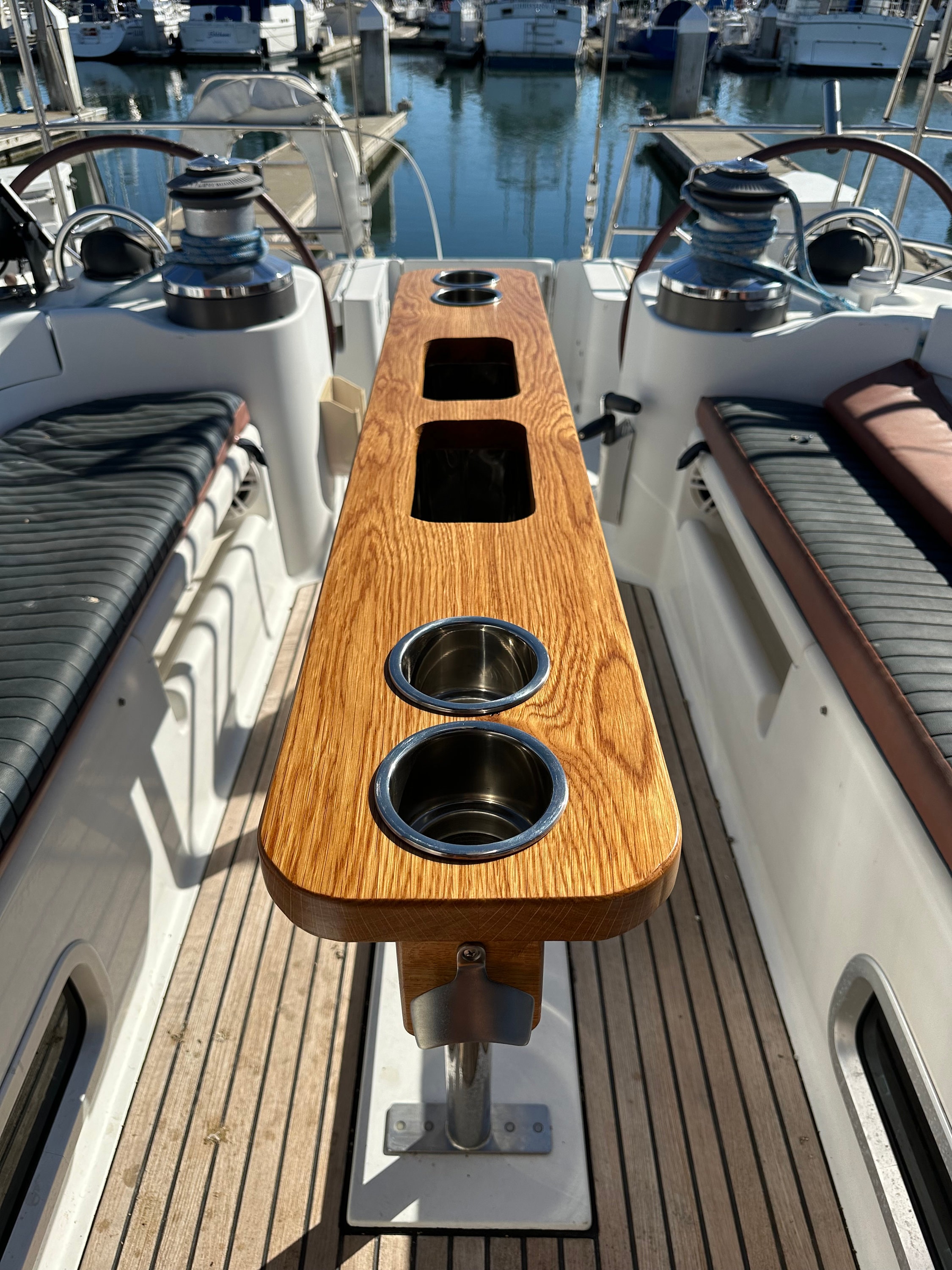 Sailboat Cockpit Table - White Oak & Teak - Etsy