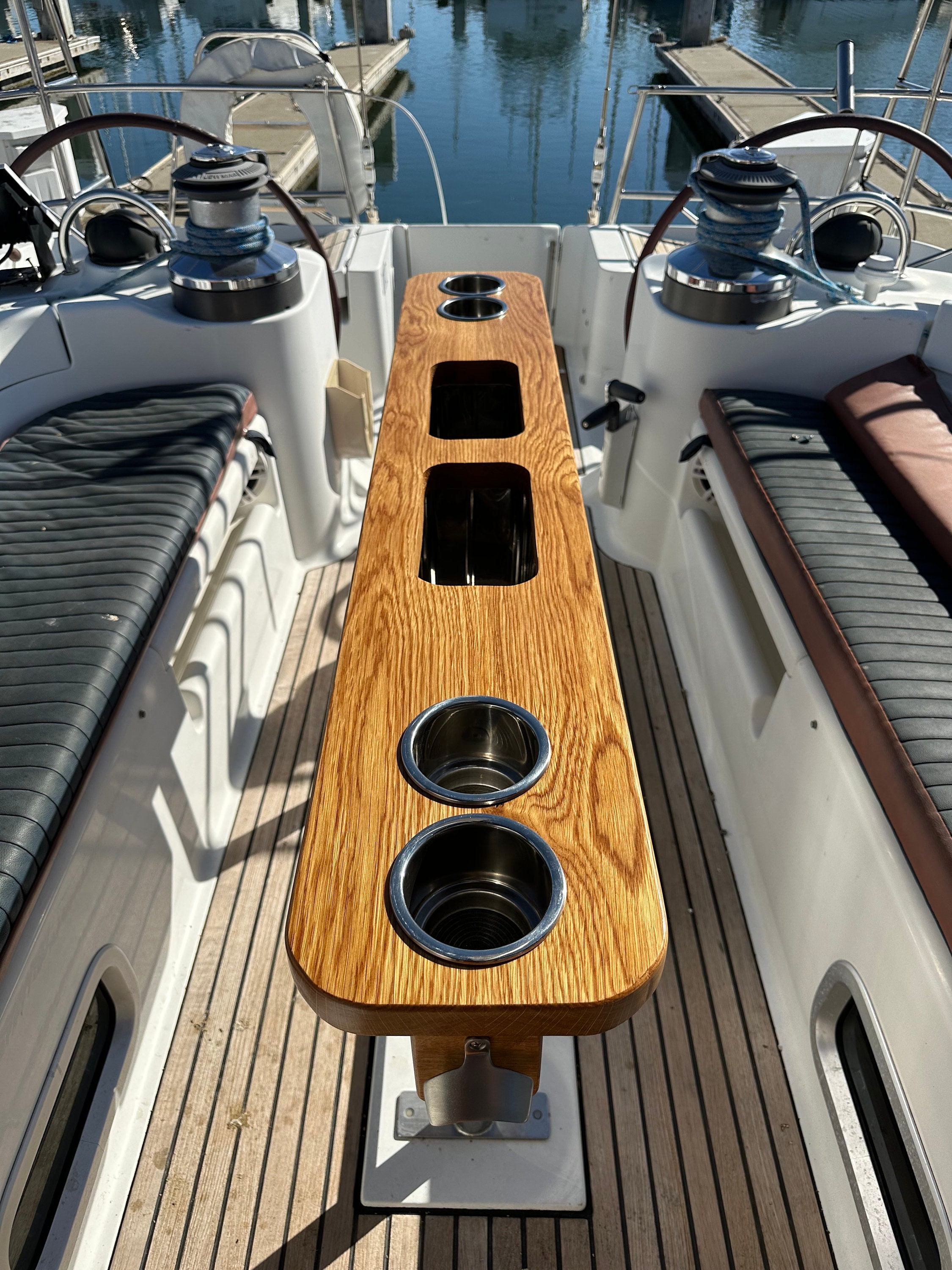 Sailboat Cockpit Table - White Oak & Teak - Etsy