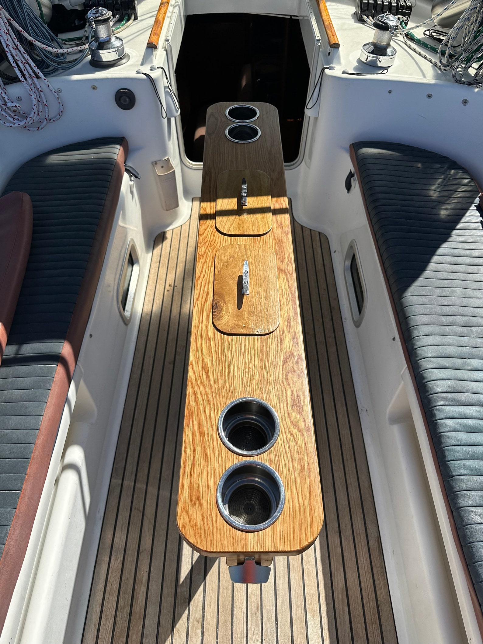 Sailboat Cockpit Table - White Oak & Teak - Etsy