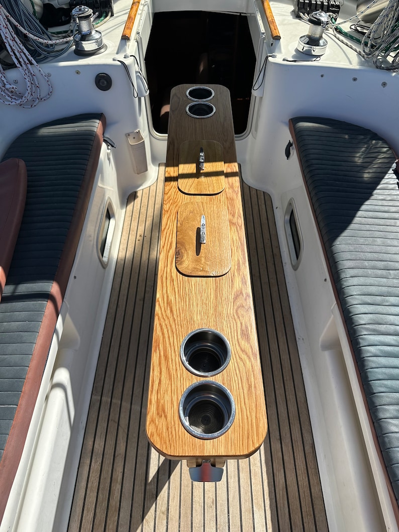 Sailboat Cockpit Table - White Oak & Teak - Etsy