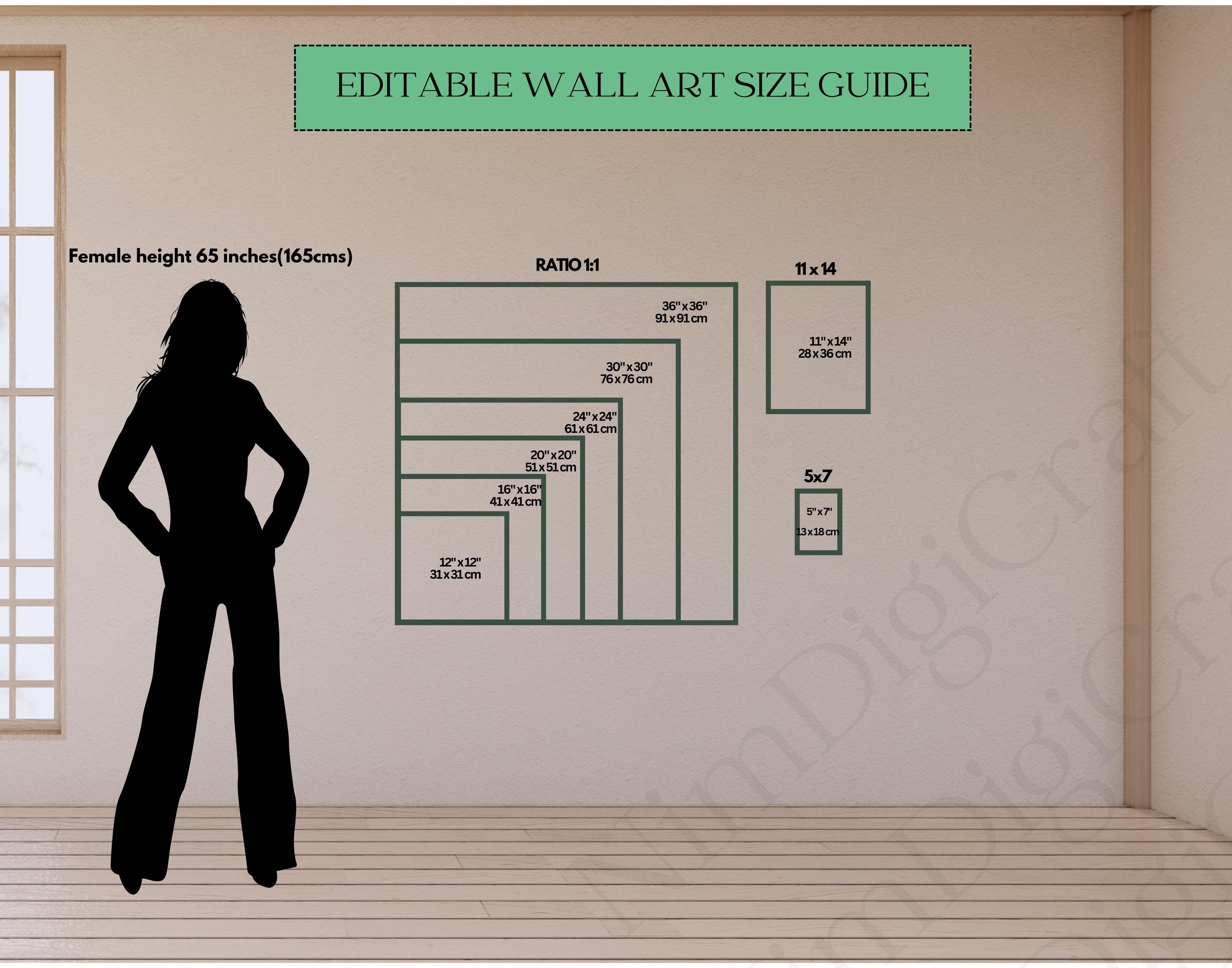 Wall Art Size Guide, Wall Display Guide, Frame Aspect Ratio, Print Size ...