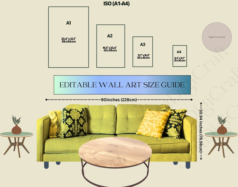 Wall Art Size Guide, Wall Display Guide, Frame Aspect Ratio, Print Size Guide, Poster Size Chart ...