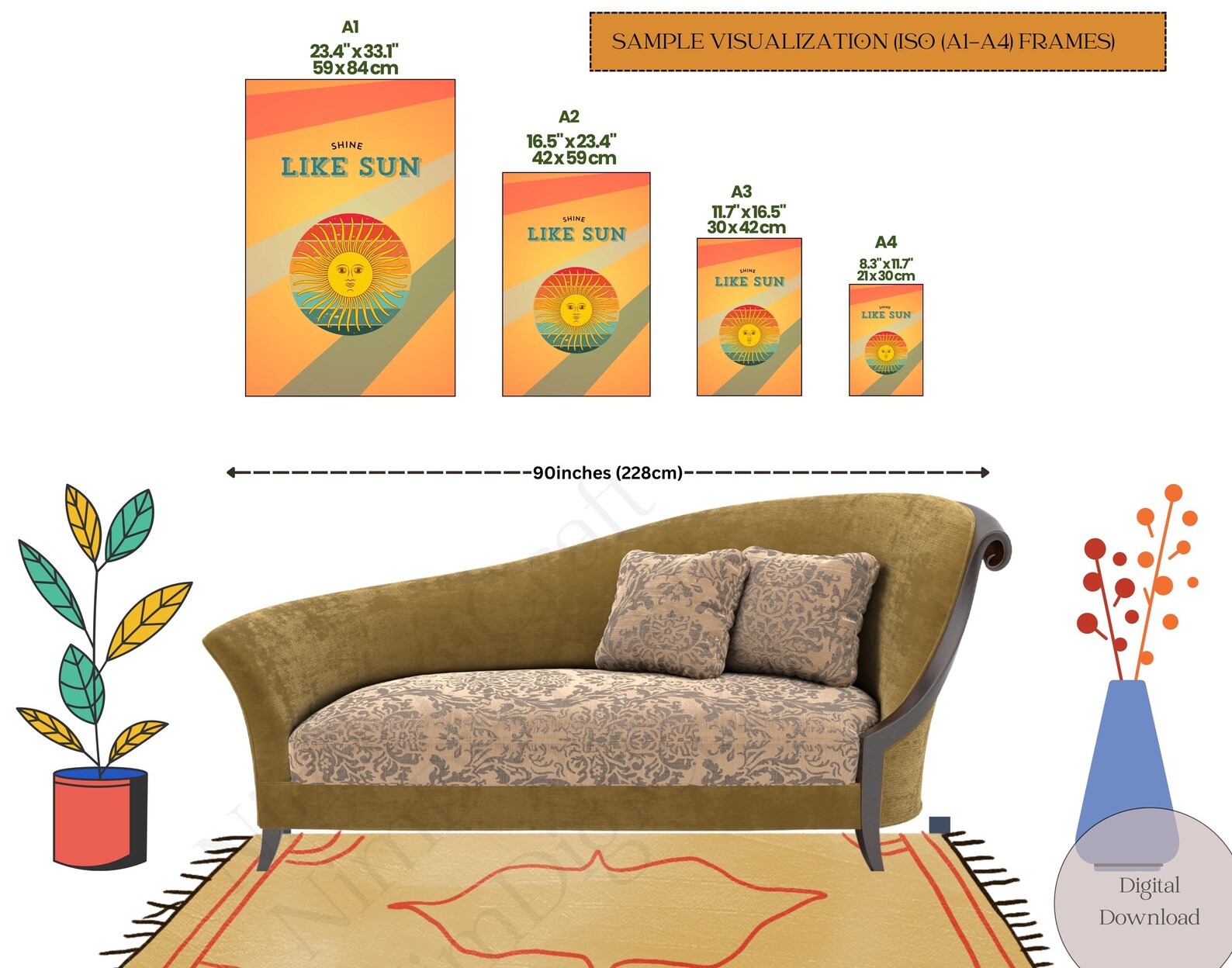 Wall Art Size Guide, Wall Display Guide, Frame Aspect Ratio, Print Size ...