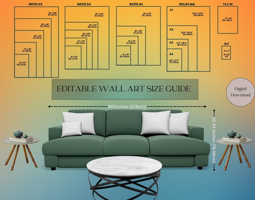 Wall Art Size Guide, Wall Display Guide, Frame Aspect Ratio, Print Size ...