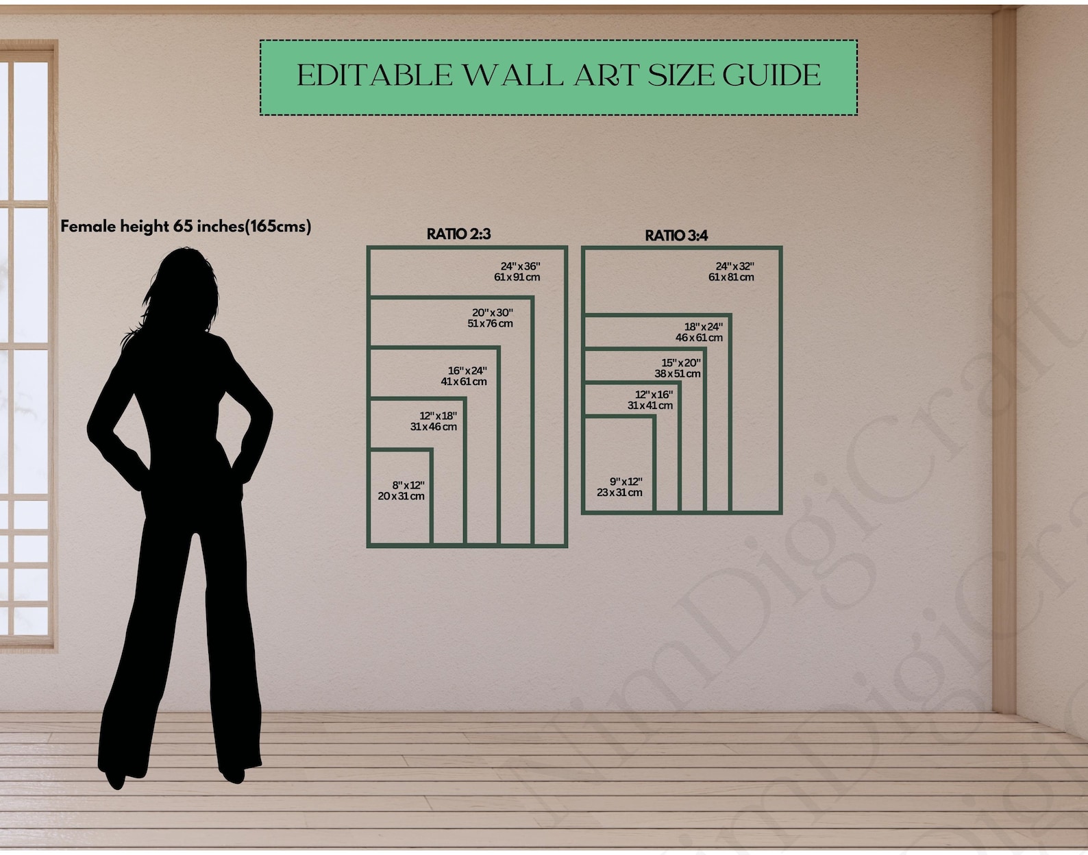 Wall Art Size Guide, Wall Display Guide, Frame Aspect Ratio, Print Size ...