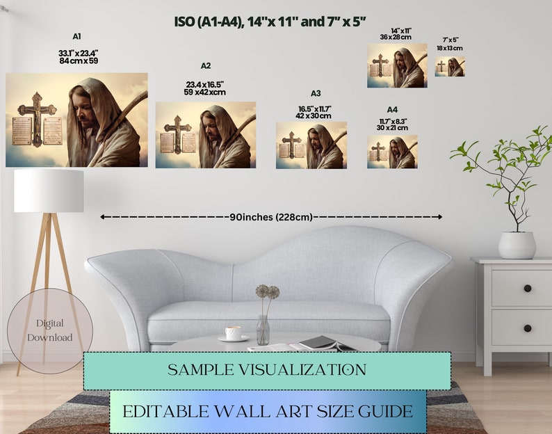 Wall Art Size Guide, Wall Display Guide, Frame Aspect Ratio, Two Sets ...