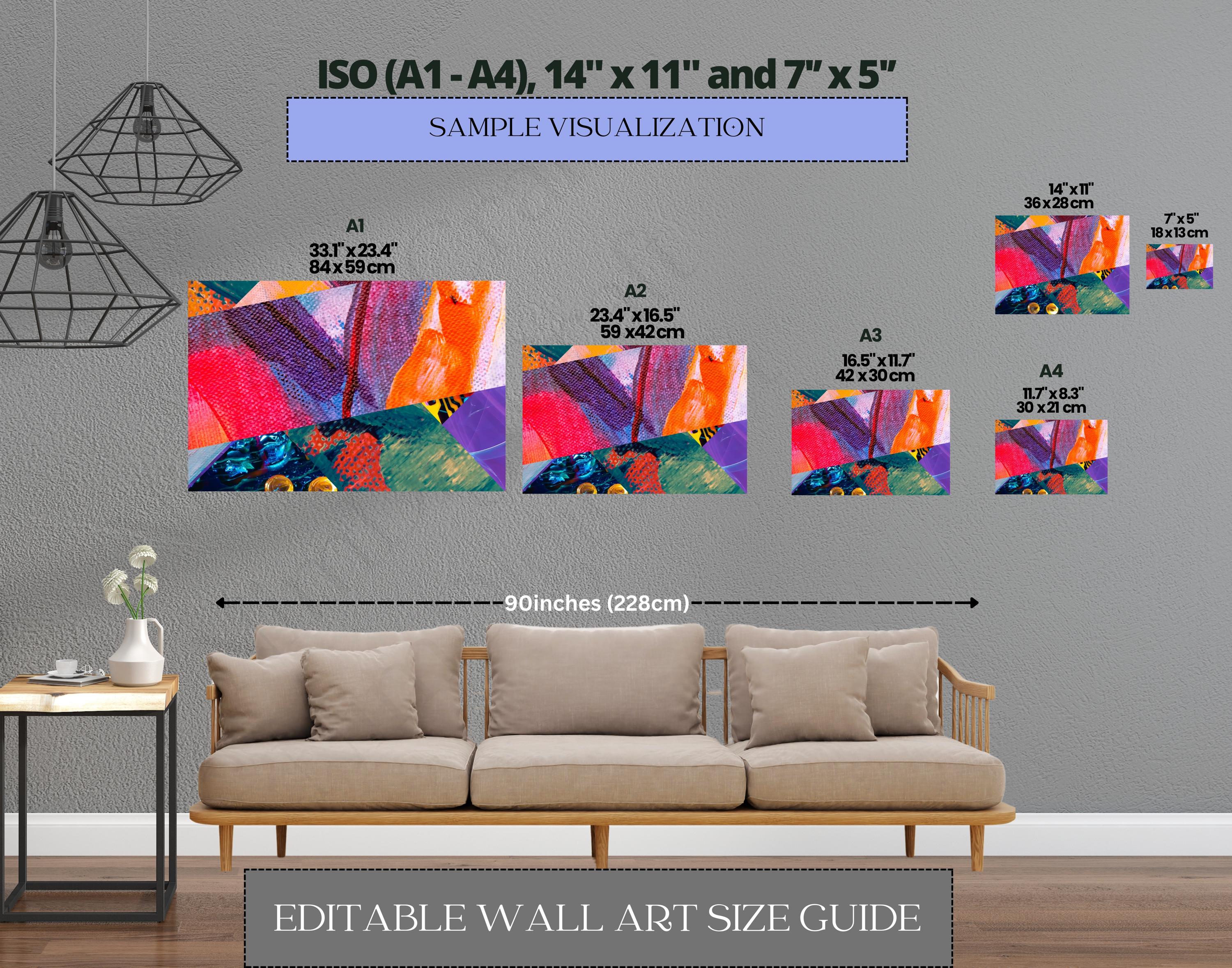 Wall Art Size Guide, Wall Display Guide, Frame Aspect Ratio, Two Sets ...