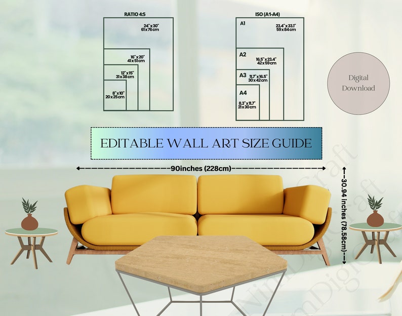 Wall Art Size Guide, Wall Display Guide, Frame Aspect Ratio, Print Size ...