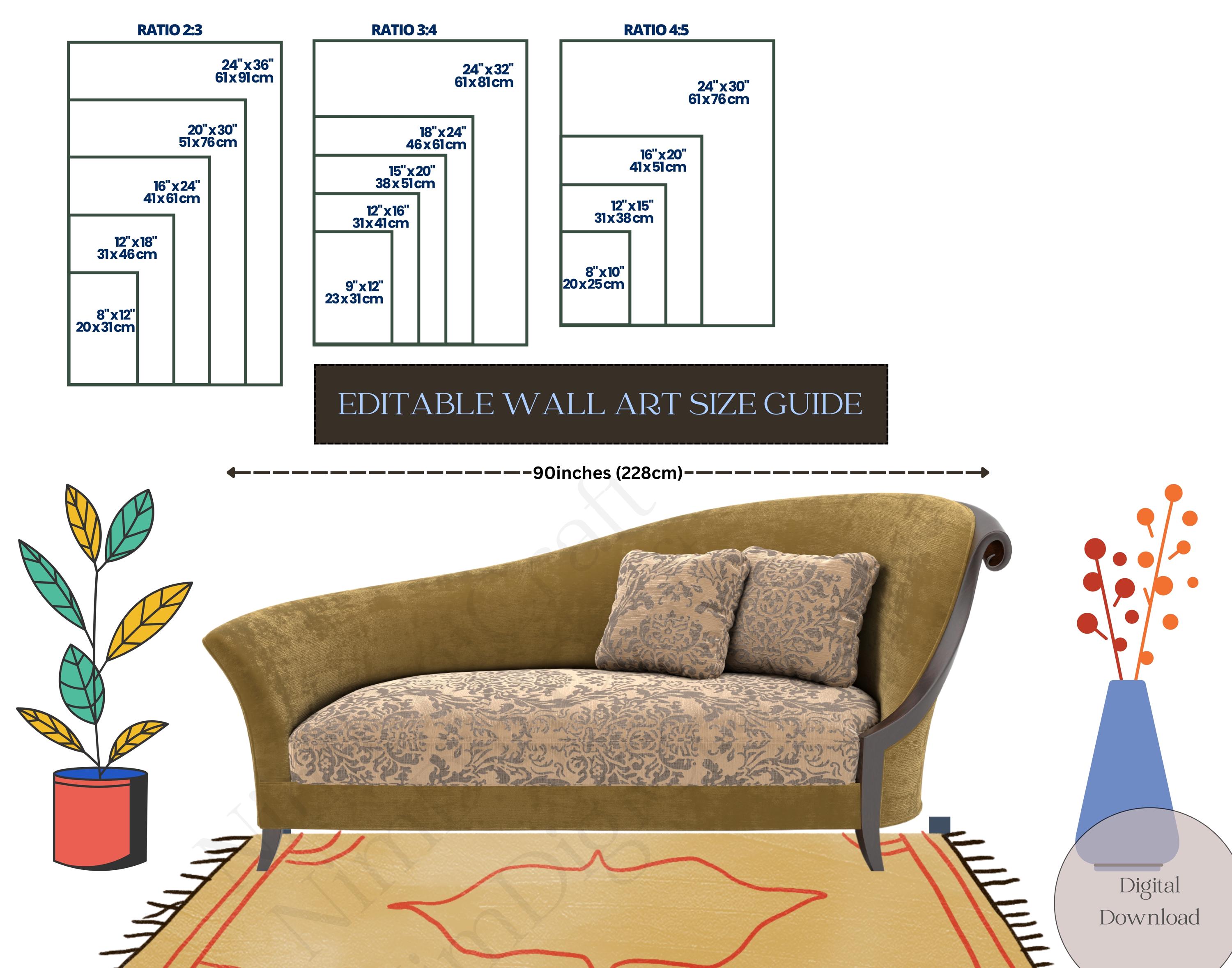 Wall Art Size Guide, Wall Display Guide, Frame Aspect Ratio, Print Size ...