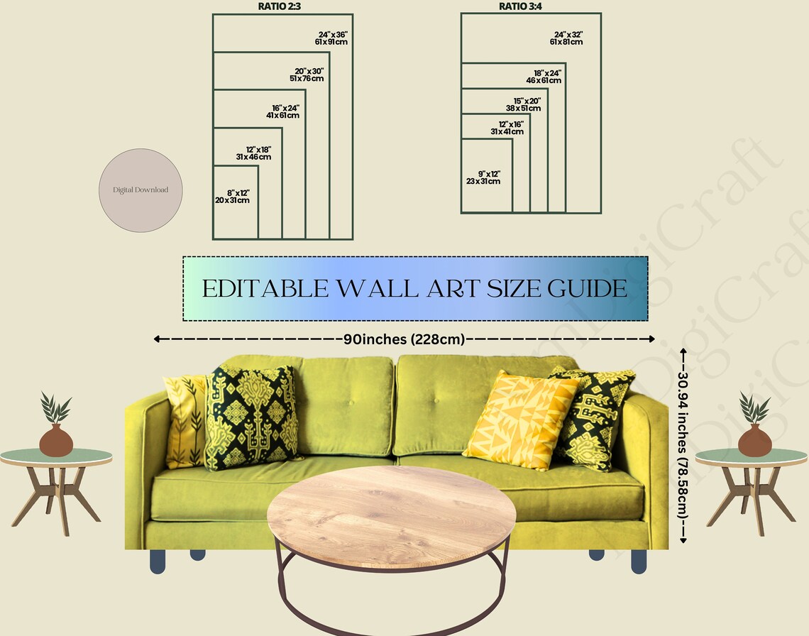 Wall Art Size Guide, Wall Display Guide, Frame Aspect Ratio, Print Size ...