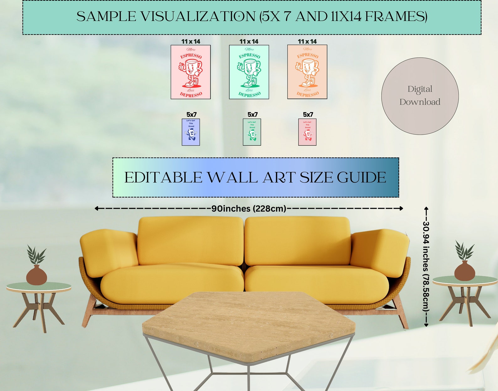 Wall Art Size Guide, Wall Display Guide, Frame Aspect Ratio, Print Size ...