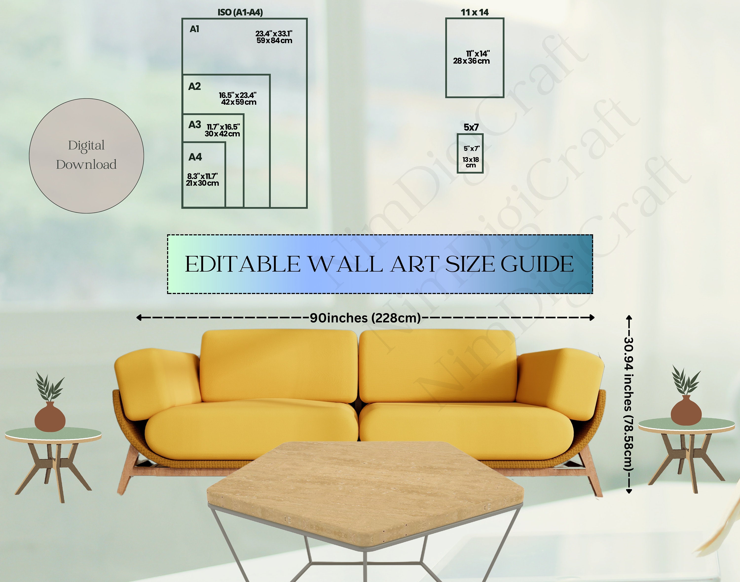Wall Art Size Guide, Wall Display Guide, Frame Aspect Ratio, Print Size ...
