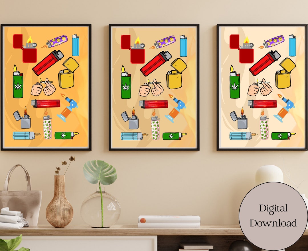 Retro Lighter Wall Art, Trendy Lighter Poster, Vintage Lighter Print ...