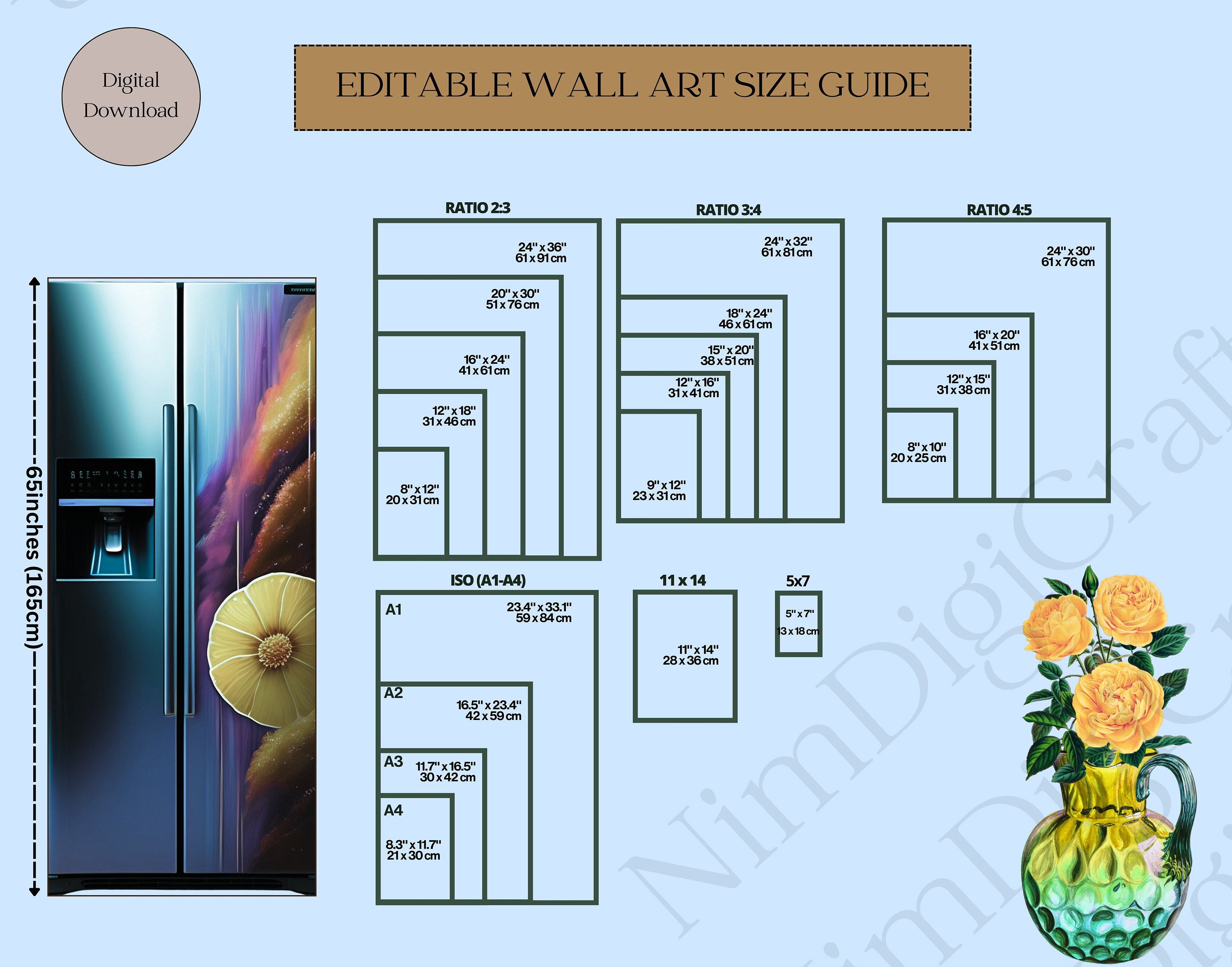 Wall Art Size Guide, Wall Display Guide, Frame Aspect Ratio, Print Size ...