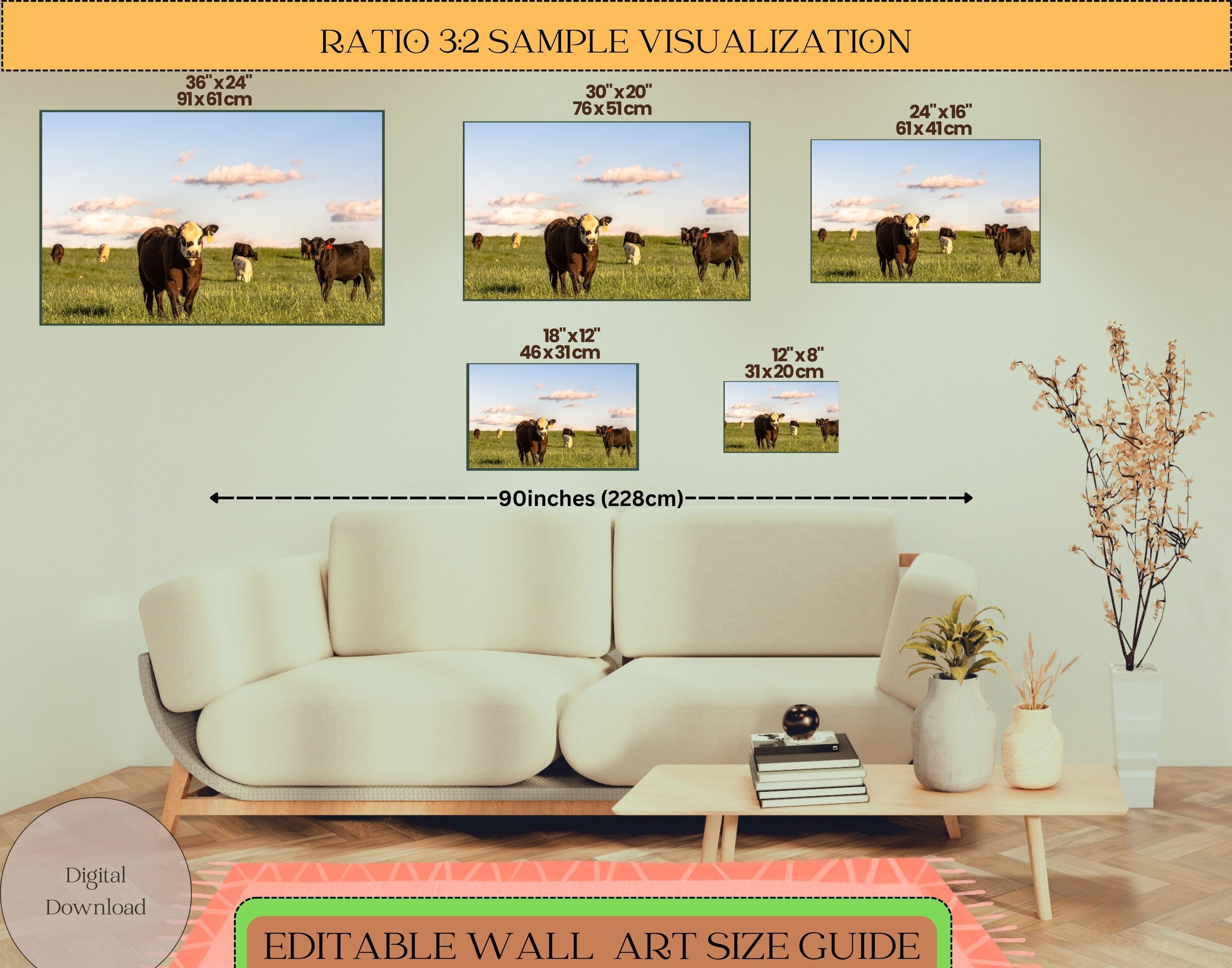 Wall Art Size Guide, Wall Display Guide, Frame Aspect Ratio, Print Size ...