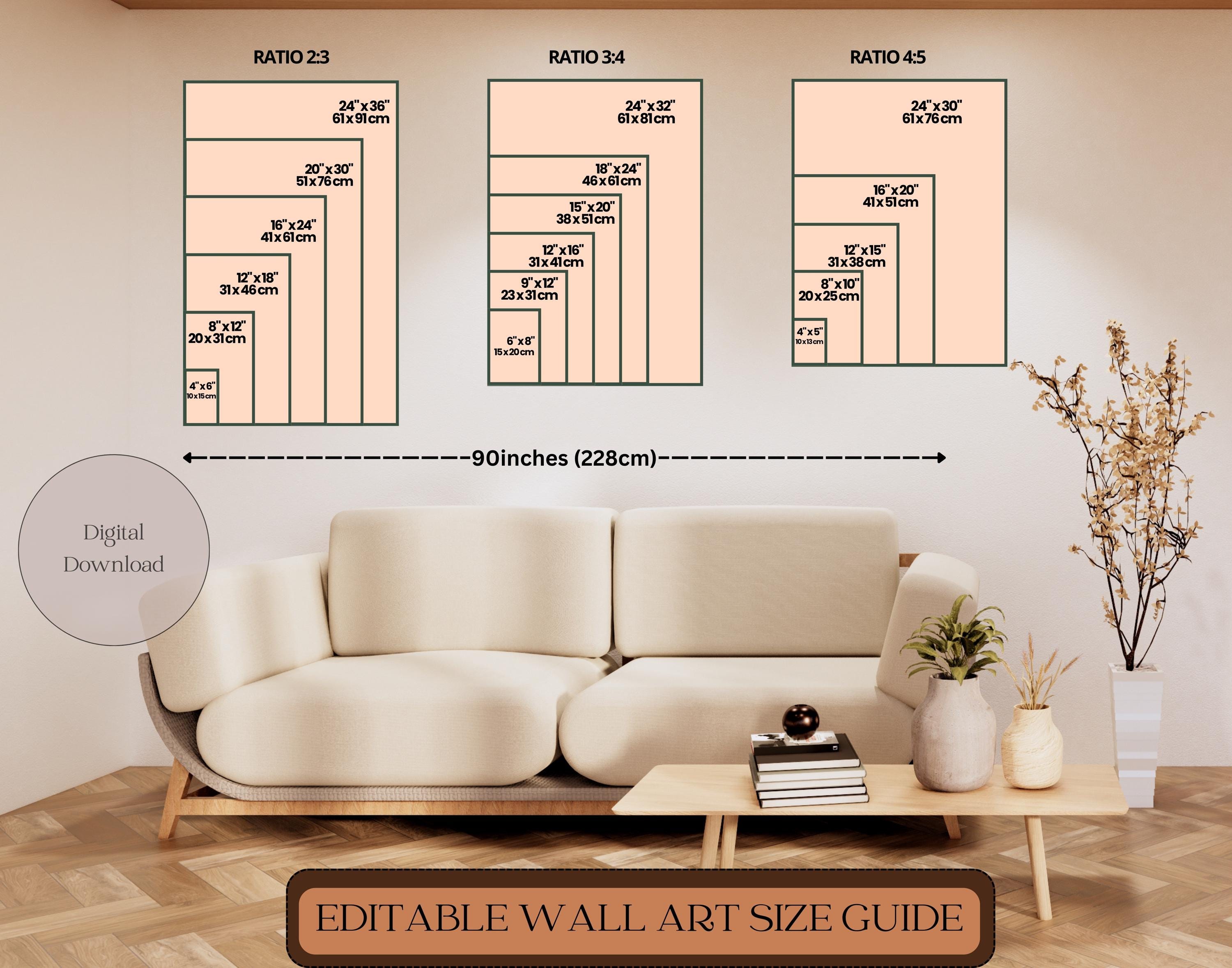 Wall Art Size Guide, Wall Display Guide, Frame Aspect Ratio, Print Size ...