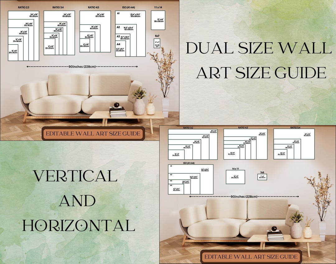 Wall Art Size Guide, Wall Display Guide, Frame Aspect Ratio, Print Size ...