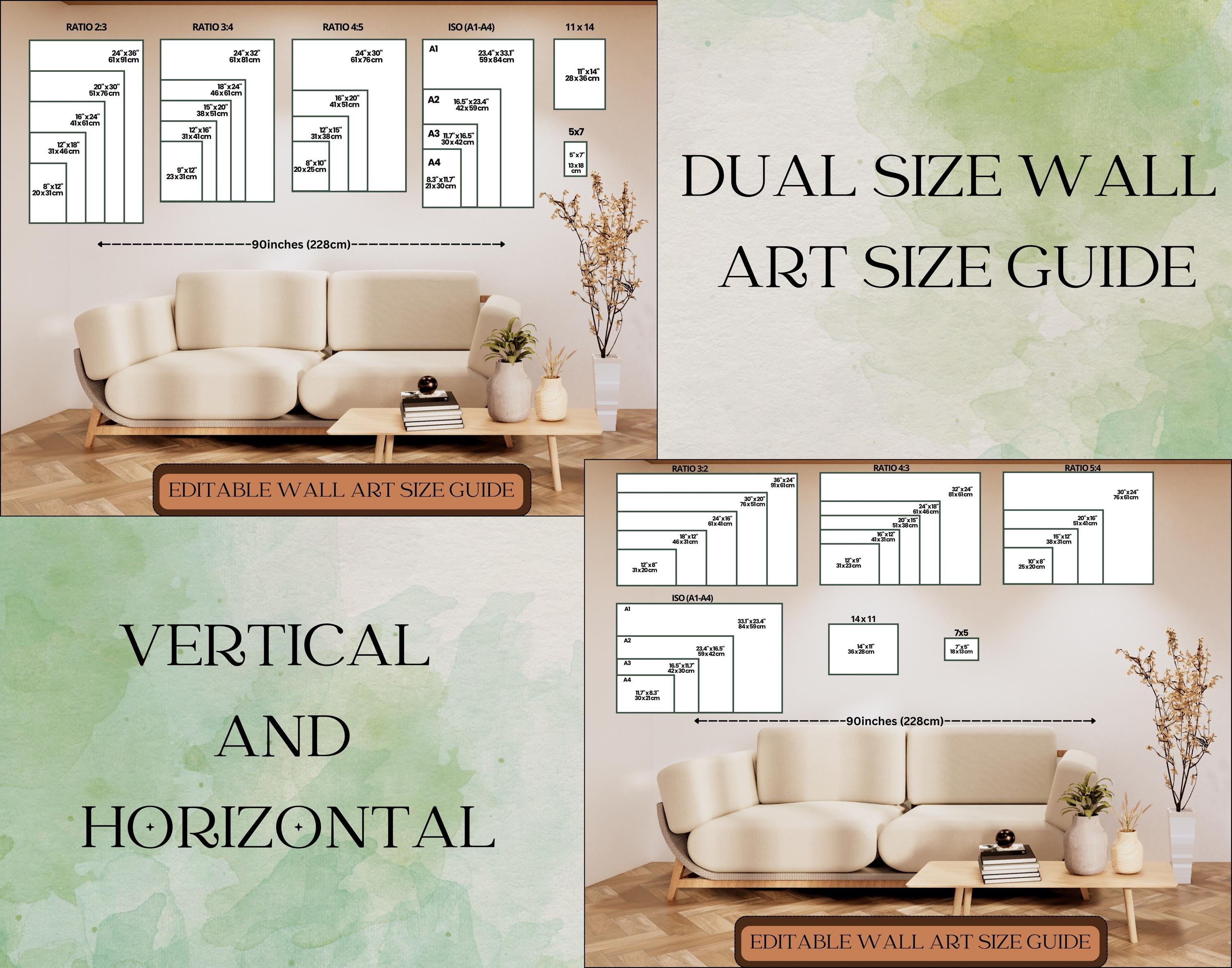 Wall Art Size Guide, Wall Display Guide, Frame Aspect Ratio, Print Size ...