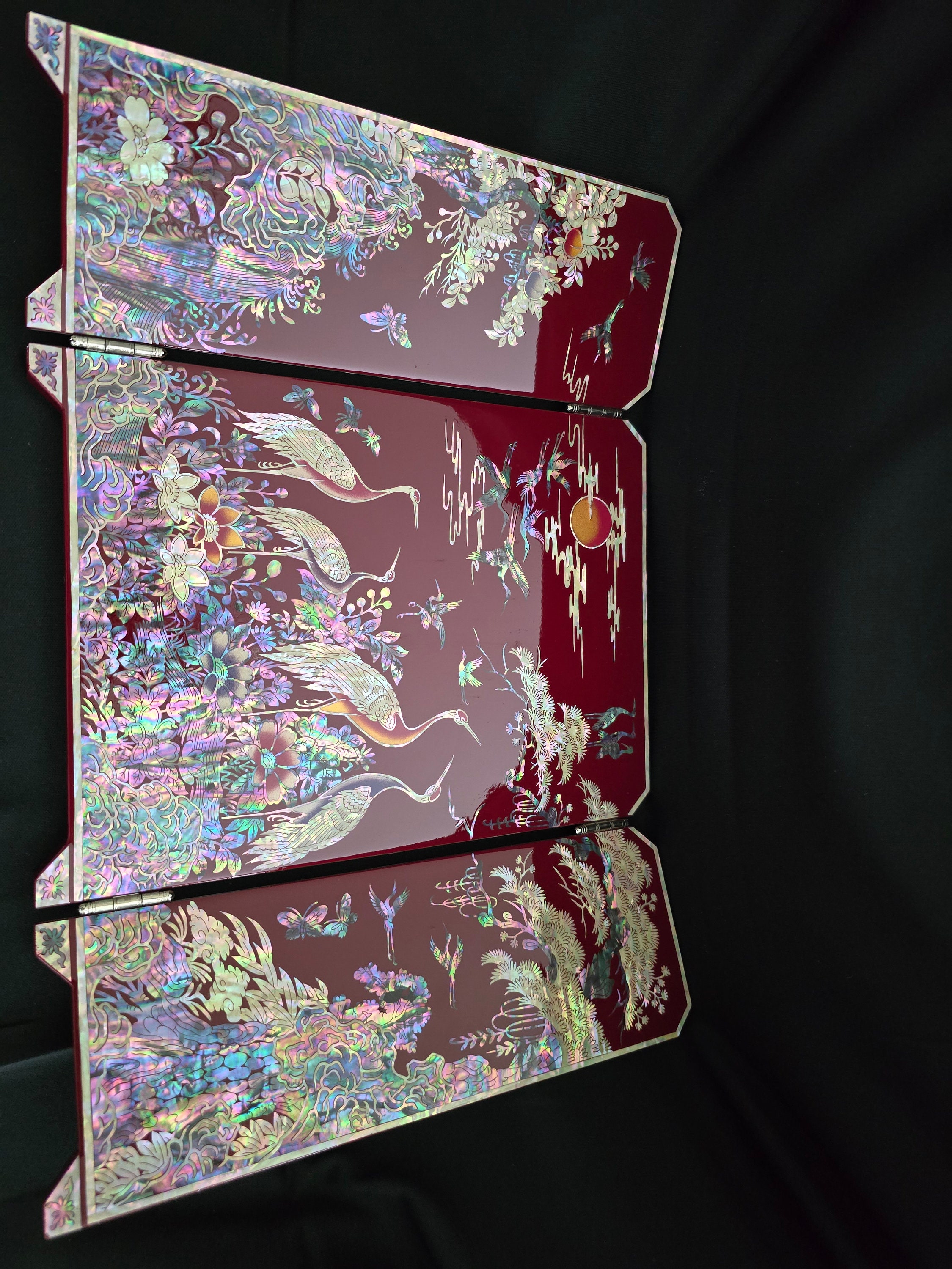 Mother of Pearl Inlayed Mini Folding Screen/table Divider - Etsy