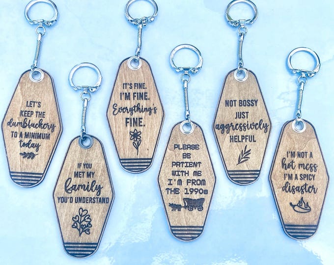Sassy Keychains - Laser Engraved - Etsy