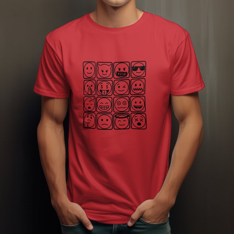Emoji Graphic T-shirt: Playful Human Emotions, Unisex Fit - Etsy