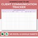 Client Communication Tracker Template, Customer Communication Log ...
