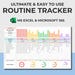 Routine Tracker Template | Excel Spreadsheet | Monthly Weekly Daily ...