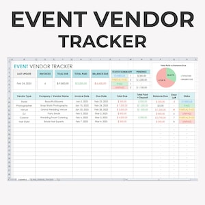 Event Vendor Payment Tracker| Event Bookkeeping Schedule |event ...