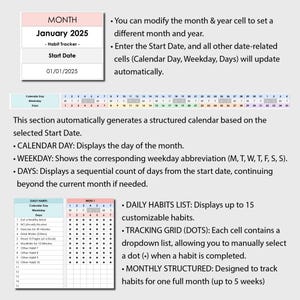 Routine Tracker Template | Excel Spreadsheet | Monthly Weekly Daily ...