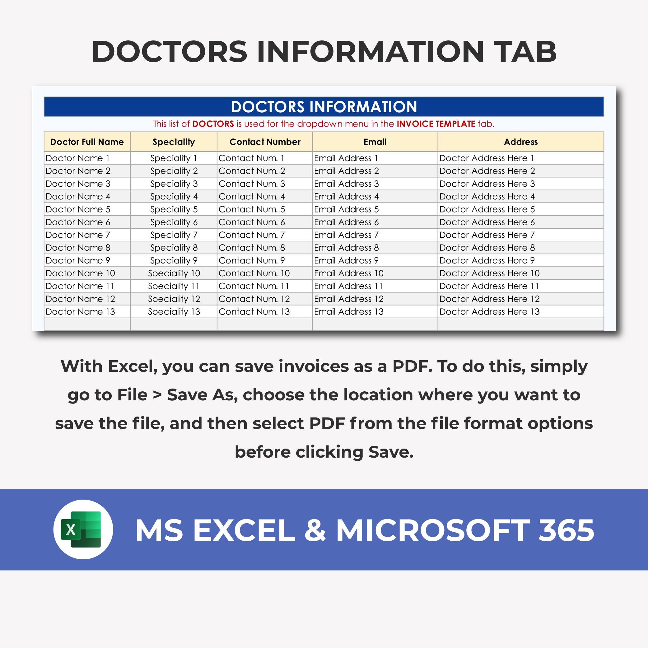 Healthcare Invoice Generator, Medical Billing Form, Doctor Payment ...