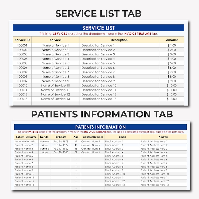 Healthcare Invoice Generator, Medical Billing Form, Doctor Payment ...