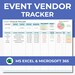 Event Vendor Payment Tracker| Event Bookkeeping Schedule |event ...
