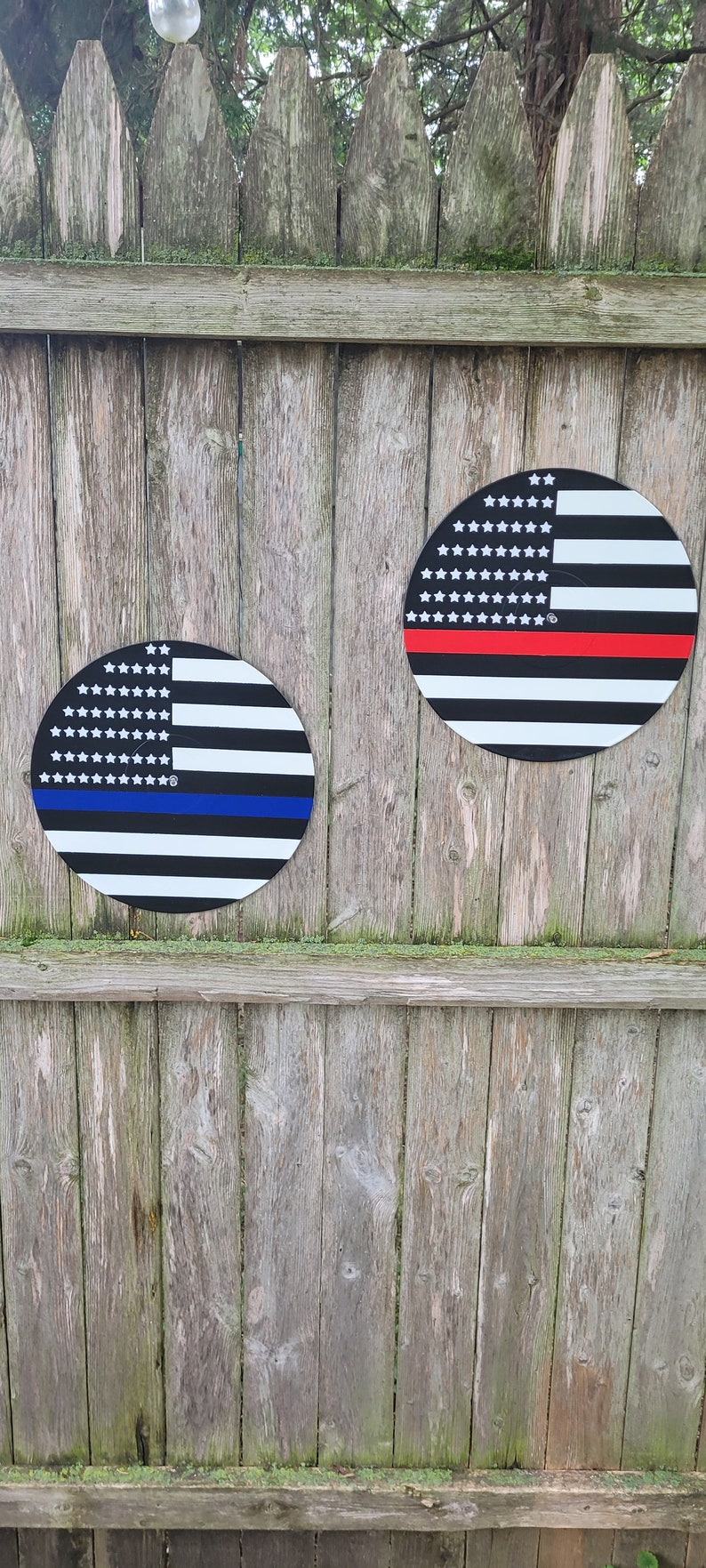 US Flag Thin Blue Line, Red Line, 12 Vinyl Painted Record - Etsy