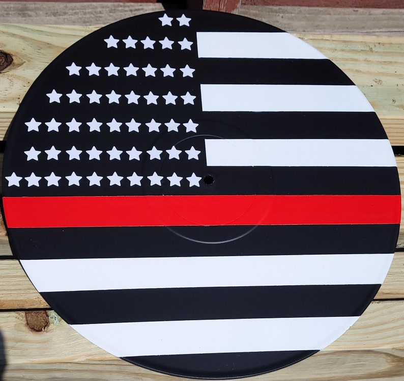US Flag Thin Blue Line, Red Line, 12 Vinyl Painted Record - Etsy