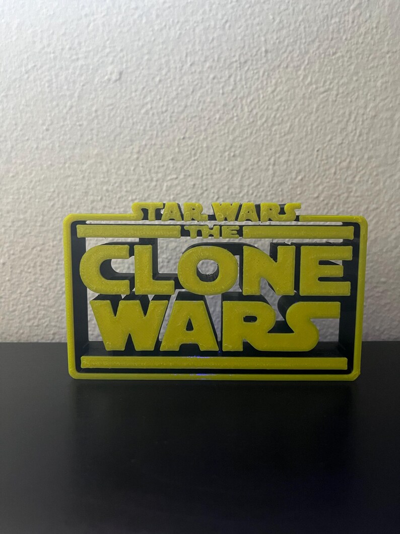 Star Wars Clone Wars Logo Fan Sign 3D Printed Star Wars Decor Unique ...