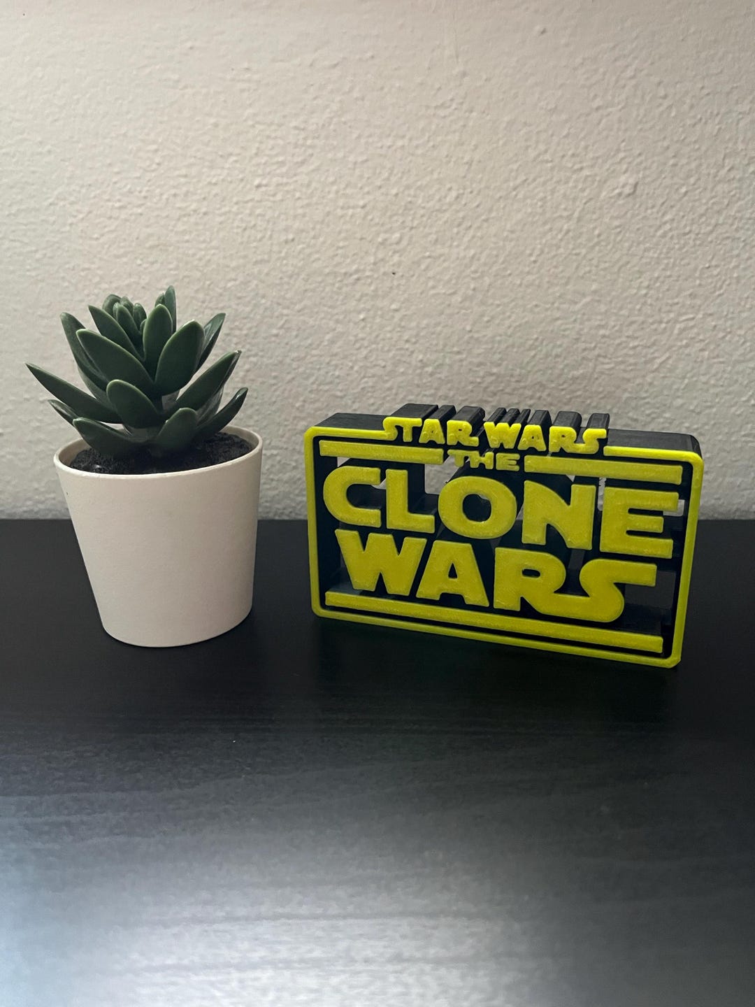 Star Wars Clone Wars Logo Fan Sign 3D Printed Star Wars Decor Unique ...