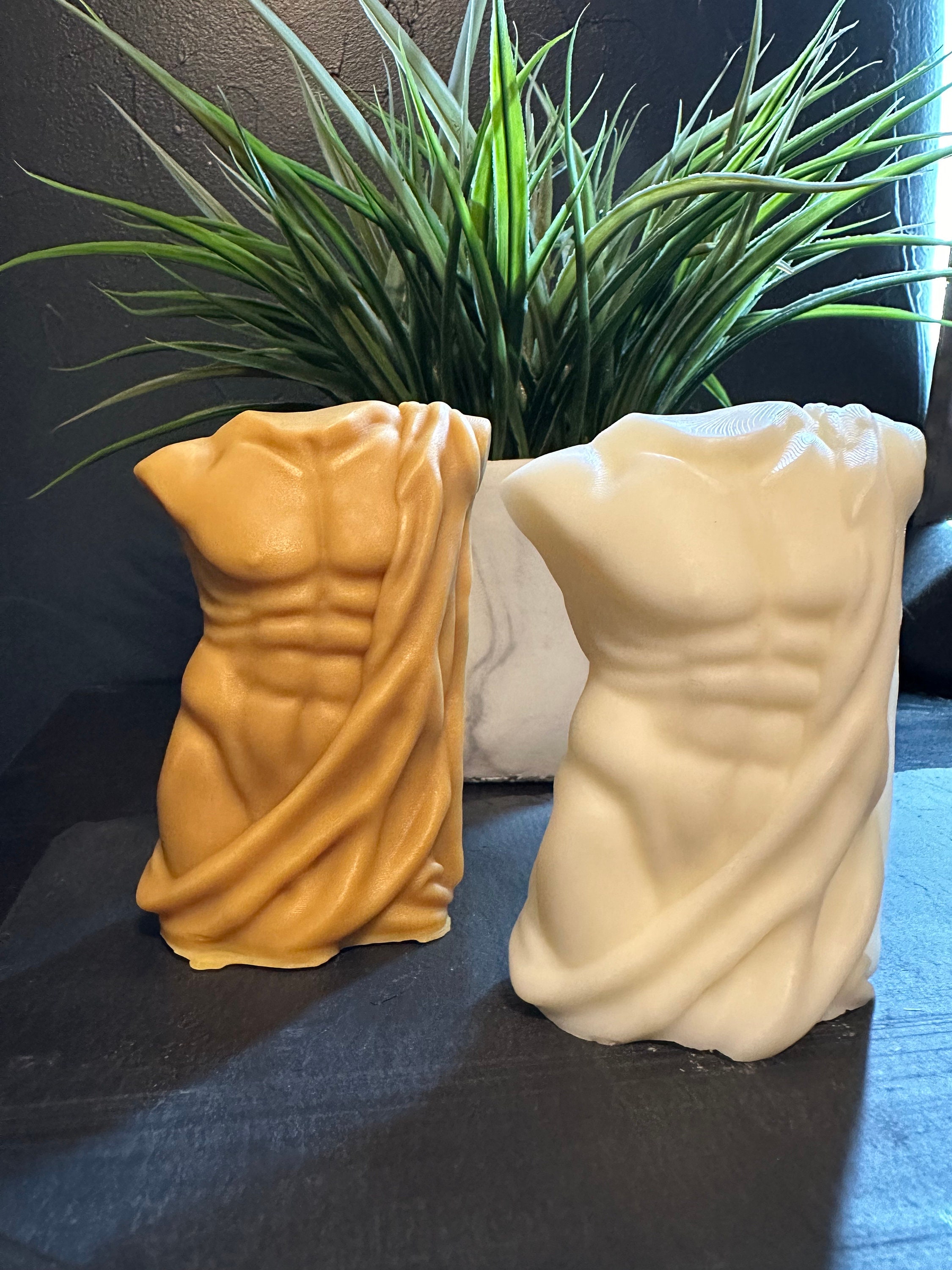 Male Torso Candle Greek Toga Draped - Etsy