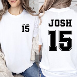 Custom Team Shirt, Front Back Name and Number Shirt, Custom Sport Shirt ...